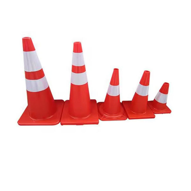 High Visibility PVC Road Safety Cones , Warning Reflective Road Cones