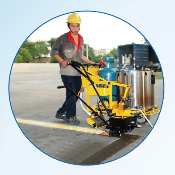 Easy Operate Hand Push Thermoplastic Road Marking Paint Machine Compact ...